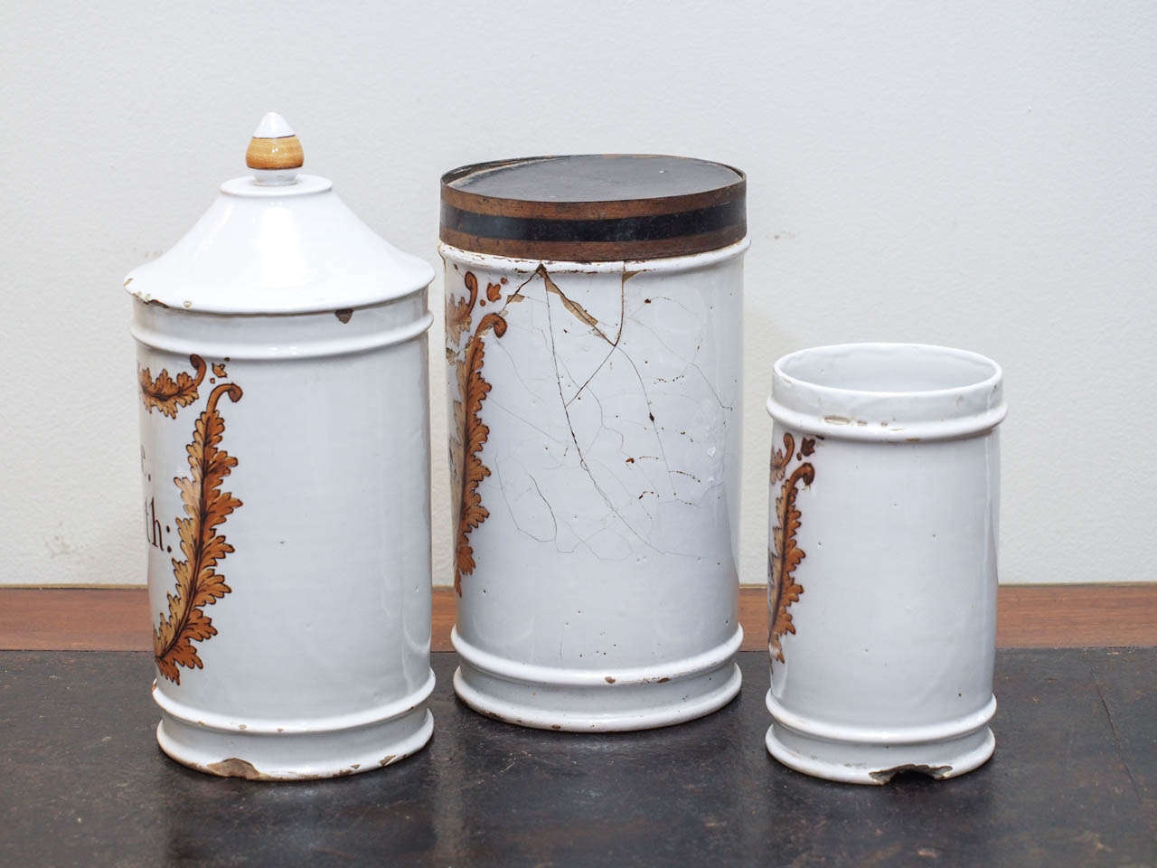 Set of Three 18th Century Pharmacy Jars at 1stDibs