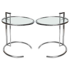 Eileen Grey Adjustable Circular Side Tables at 1stDibs