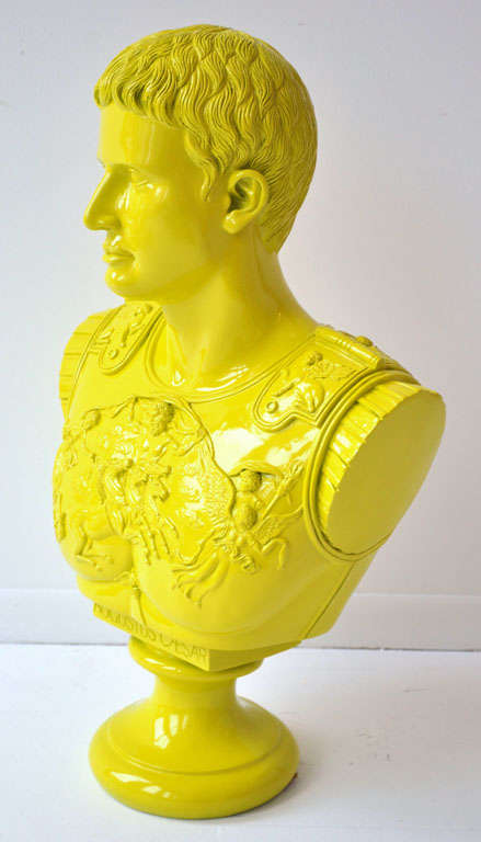 Yellow Resin Augustus Caesar Bust at 1stDibs | yellow bust, neon bust