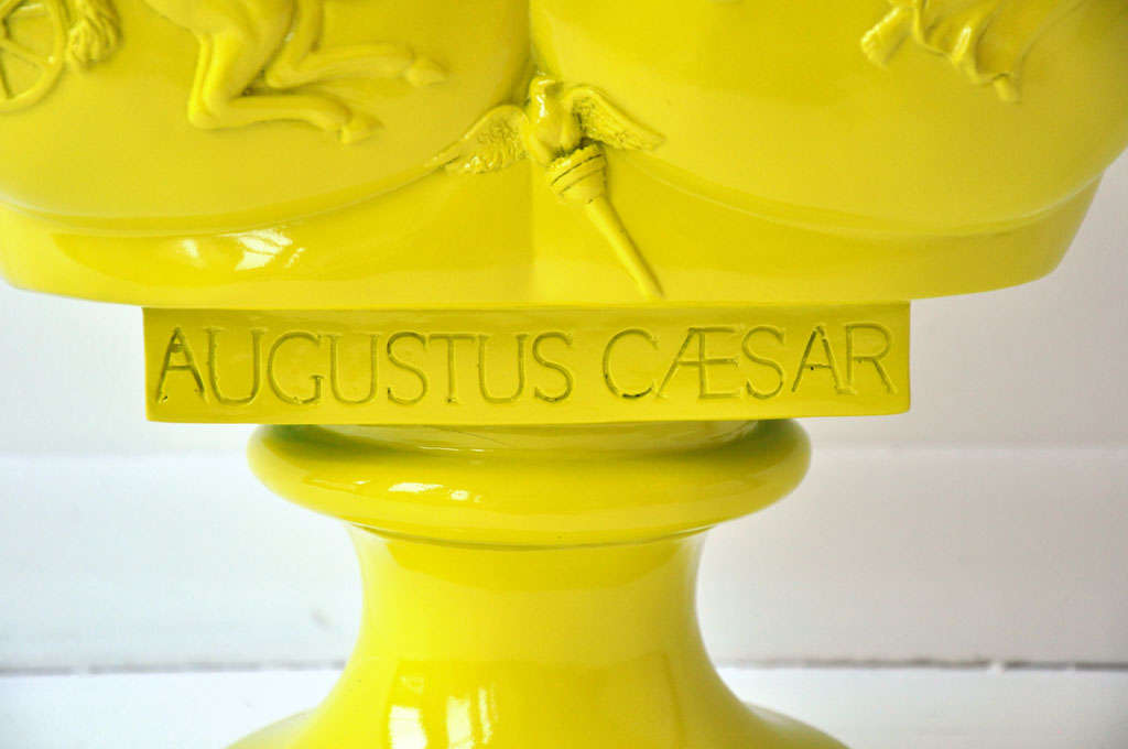 Yellow Resin Augustus Caesar Bust at 1stDibs | yellow bust, neon bust