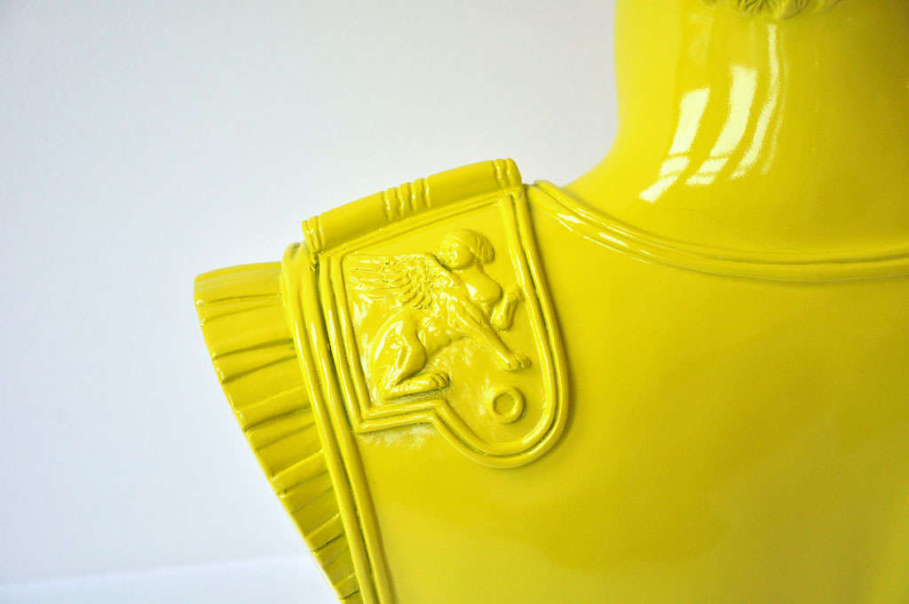 Yellow Resin Augustus Caesar Bust at 1stDibs | yellow bust, neon bust