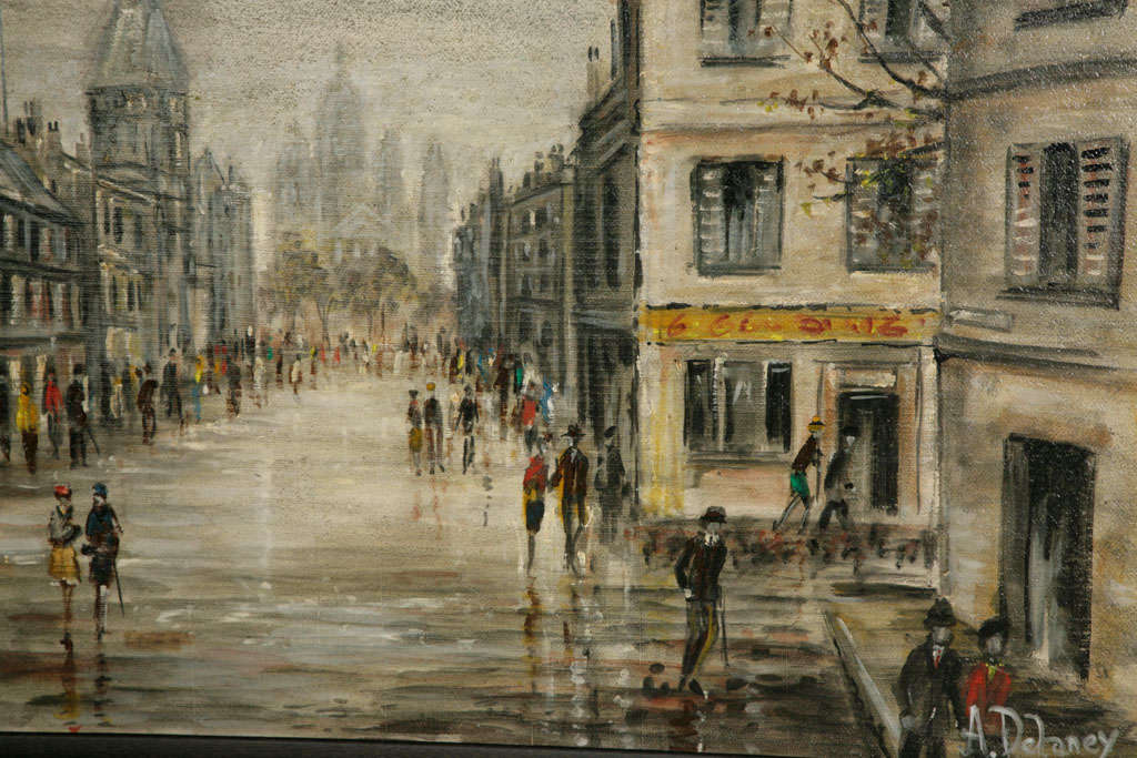 Arthur Delaney oil on panel painting "street in Montmartre", England ...