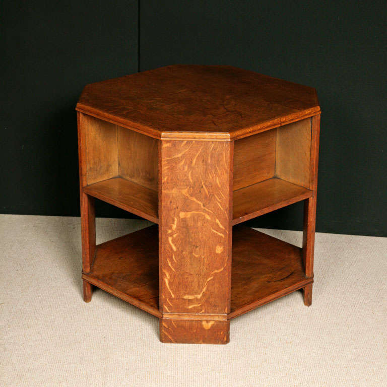 An Oak octagonal shaped Table-Bookcase by Heals of London at 1stDibs