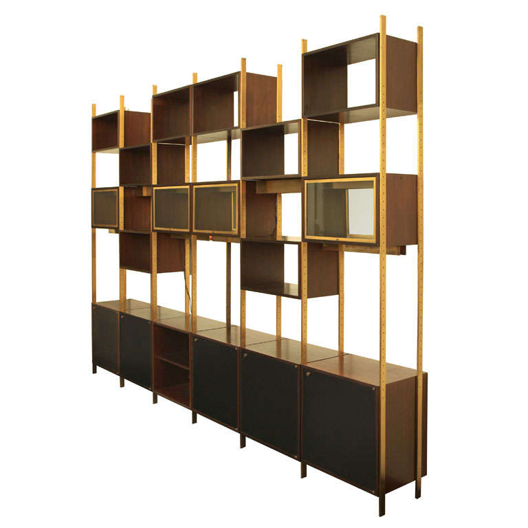 Exceptional bookcase with boxes by Jules Wabbes at 1stDibs