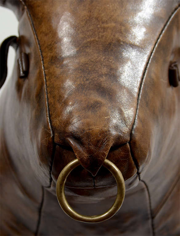 MId Century Abercrombie and Fitch Leather Bull by Omersa at 1stDibs
