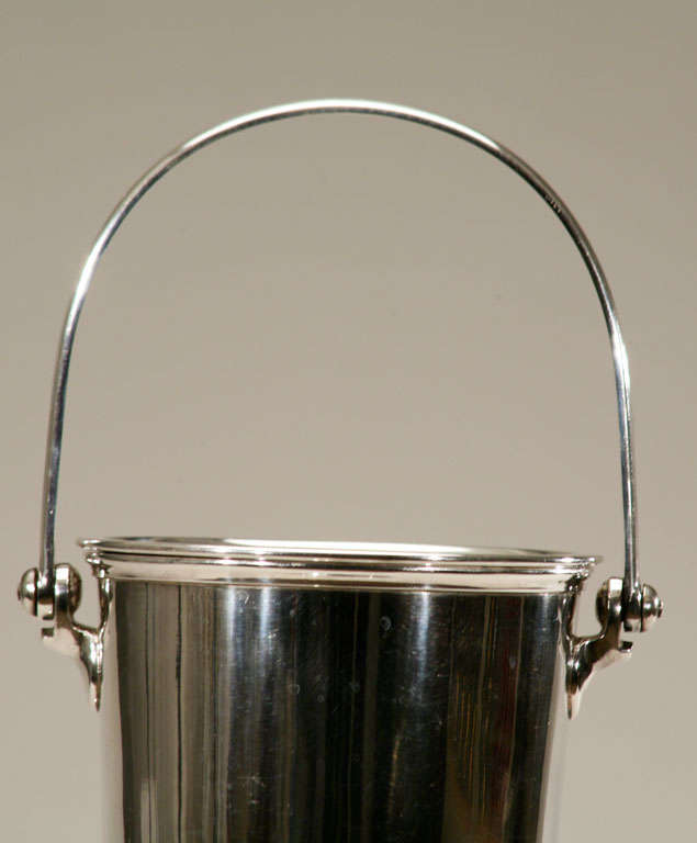 German Silver Plate Footed Wine Bucket W/Insert and Handle at 1stDibs