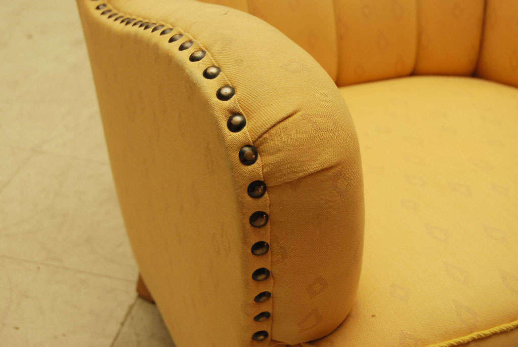 Pair of Yellow Club Chairs at 1stDibs