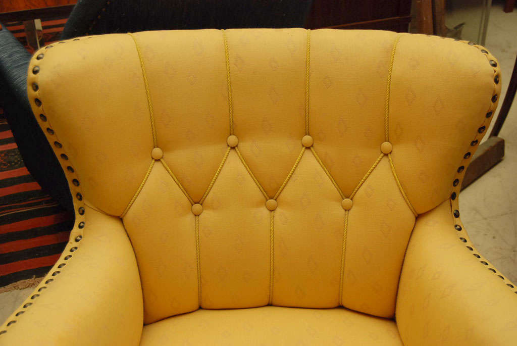 Pair of Yellow Club Chairs at 1stDibs