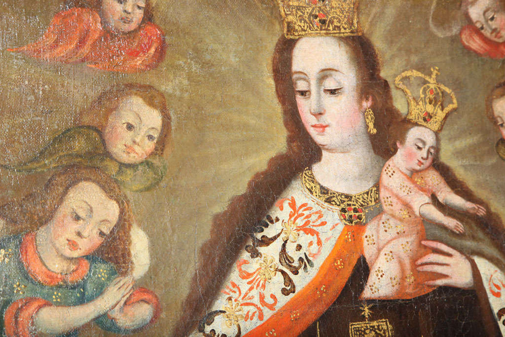 A Spanish Colonial, 18th Century Madonna and Child. at 1stDibs