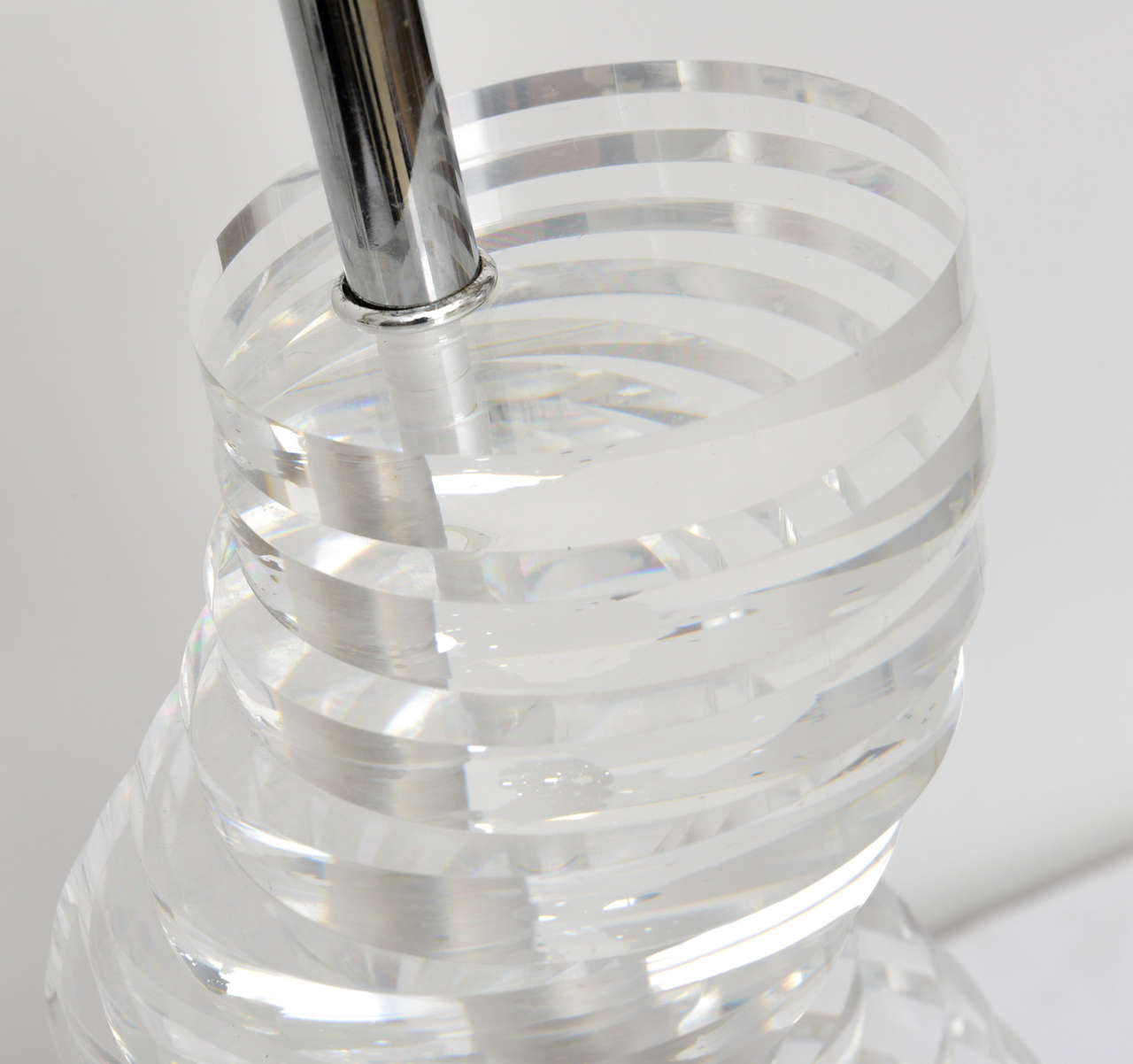 Pair of C. Hollis Jones Style, Marlee, Lucite, Spiral-Disc, Columnar ...