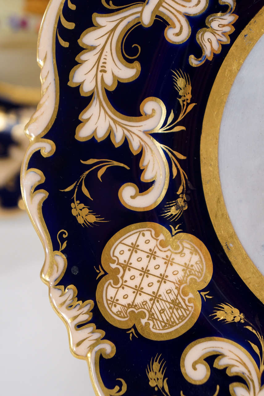 Set of 12 Cauldon Hand-Painted "Flower Arrangement" Dessert Plates ...