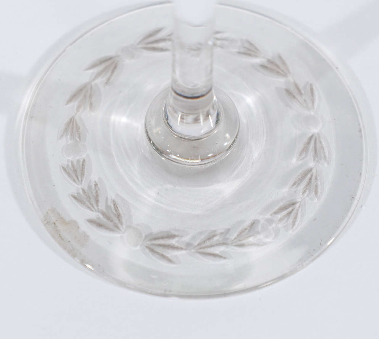 12 Signed Webb, England Forest Green Overlay Cut to Clear Wine Goblets ...