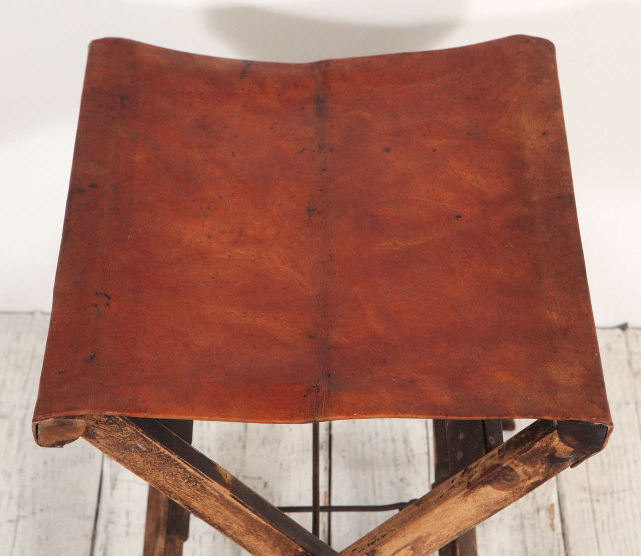 Four Collapsible Saddle Leather Camp Stools at 1stDibs | folding saddle ...