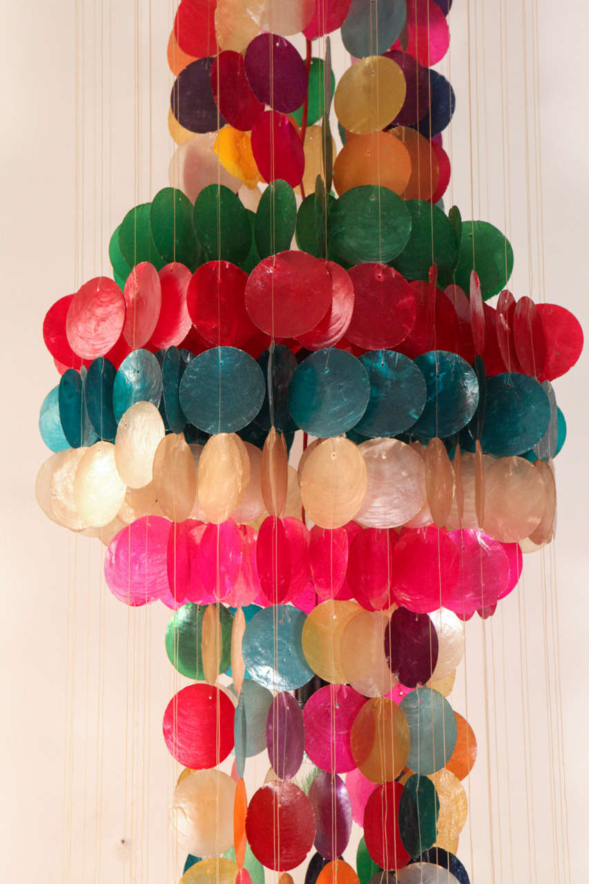 Hanging Colorful Capiz Shell Pendant at 1stDibs