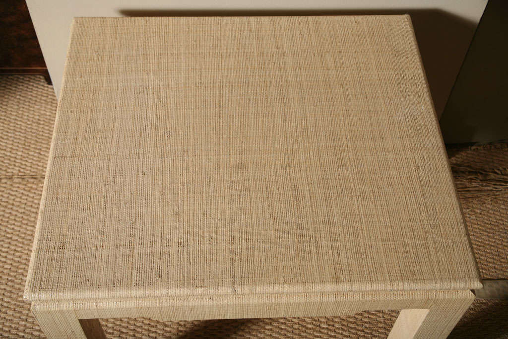 Lacquered Raffia Asian Inspired Side Table For Sale at 1stDibs