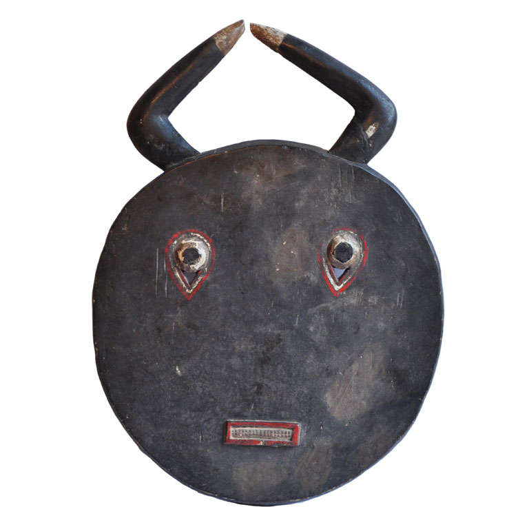 African Art- Large Round Ceremonial Mask, Baule/Goli at 1stDibs