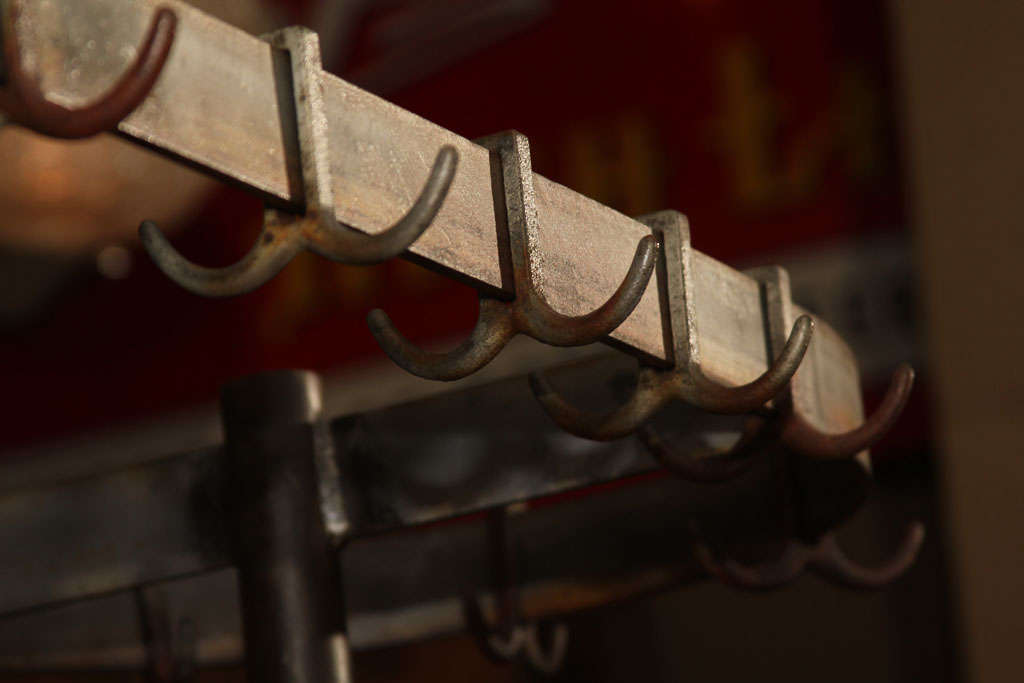 Butcher Block Pot Rack Table at 1stDibs