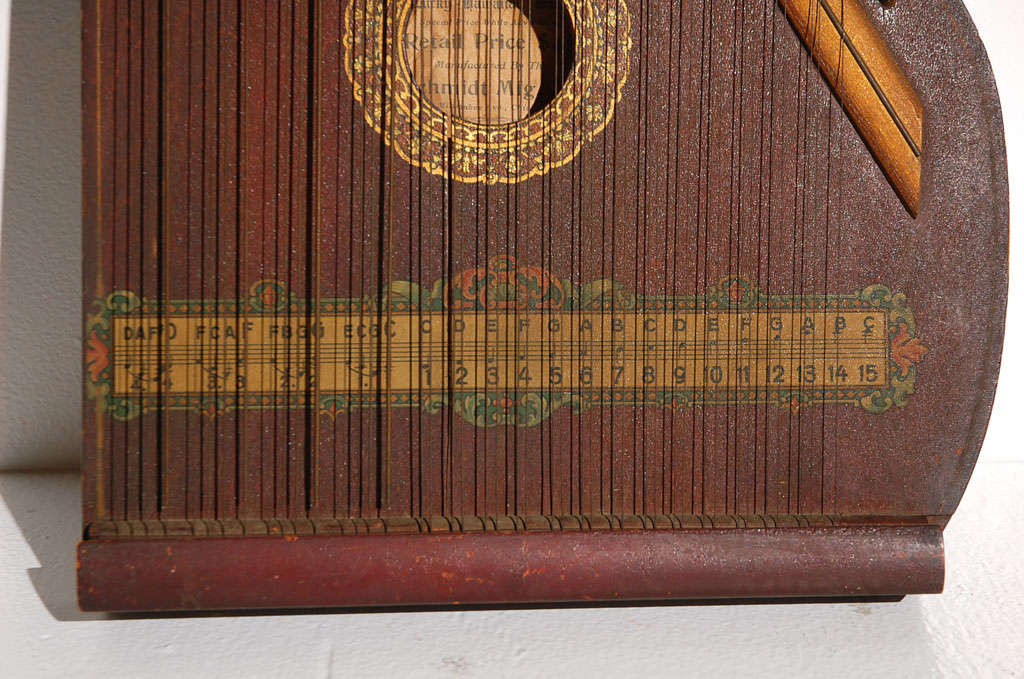 Fantastic Paint Decorated 19thc Hand Held Harp W/ Eagle and Shield at ...