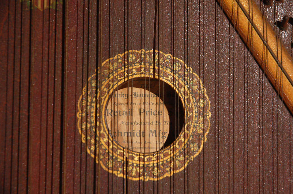 Fantastic Paint Decorated 19thc Hand Held Harp W/ Eagle and Shield at ...