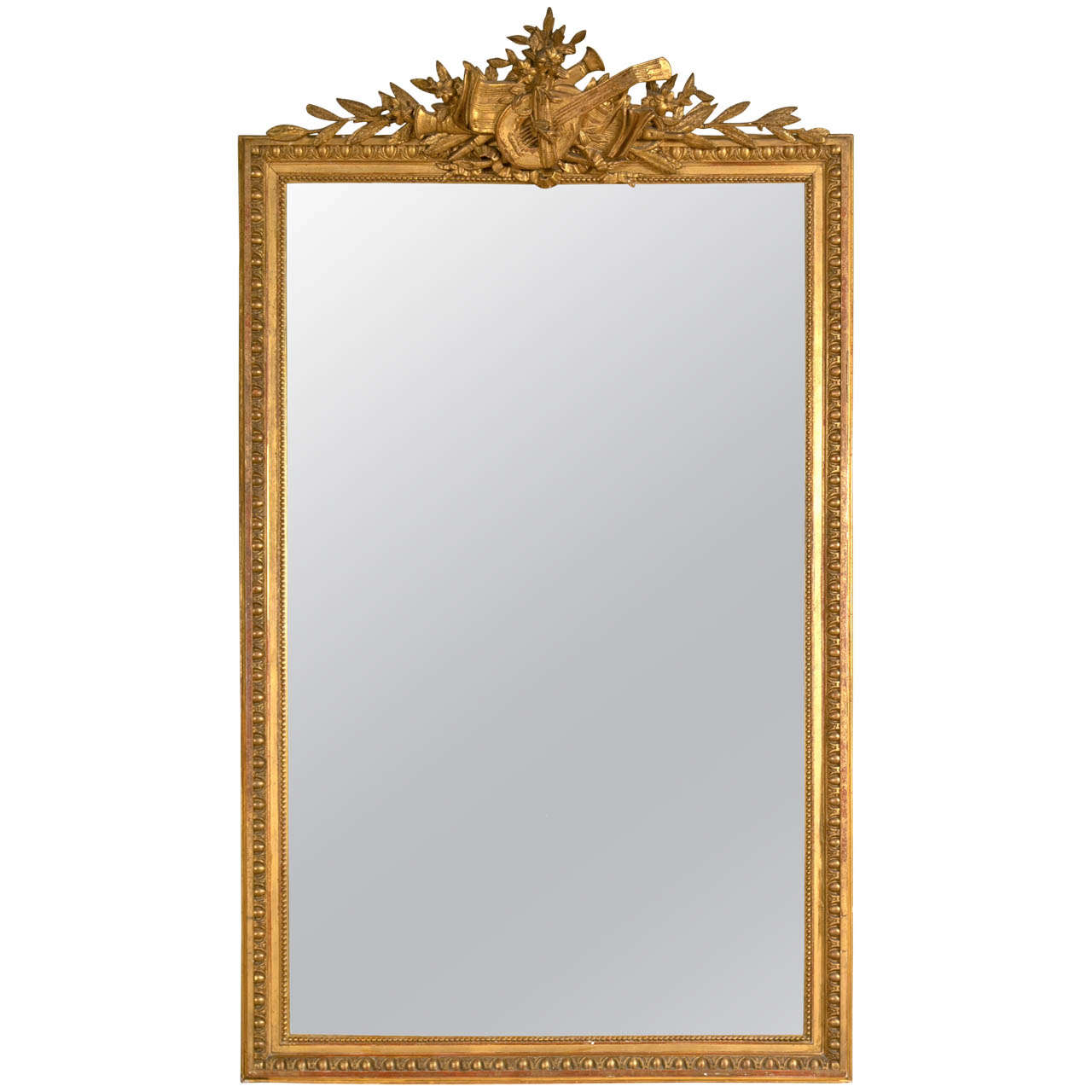 French Louis XVI Style Gilt Frame Mirror at 1stDibs