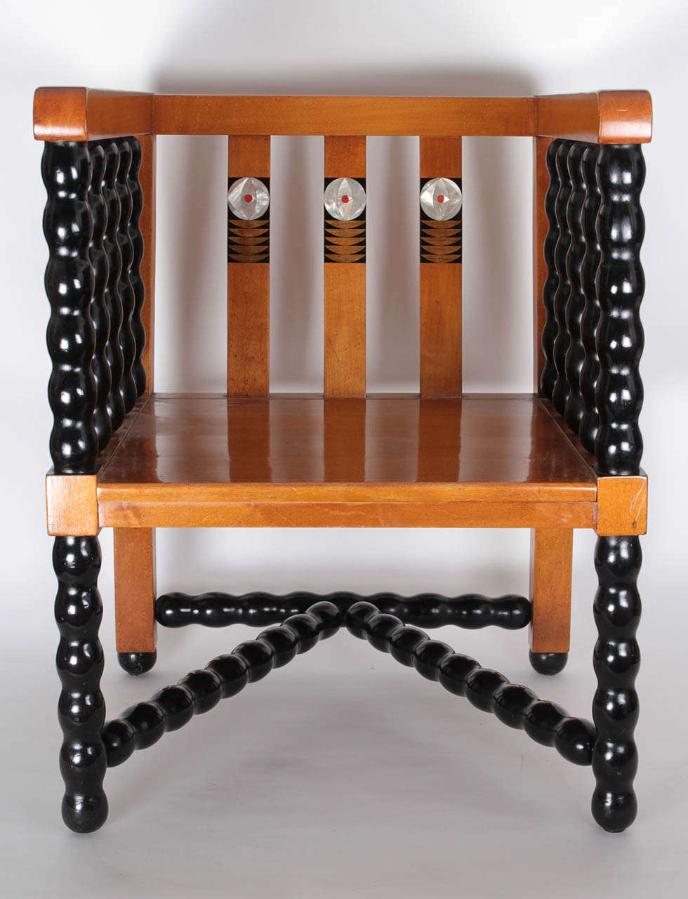 Vienna Kunstschau, 1908 Pair of Secession Armchairs by Fanny Harlfinger ...