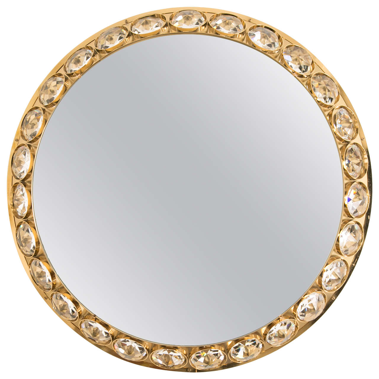 Circular Lighting "Diamond" Mirror by Bakalowits, Austria, 1960s For ...