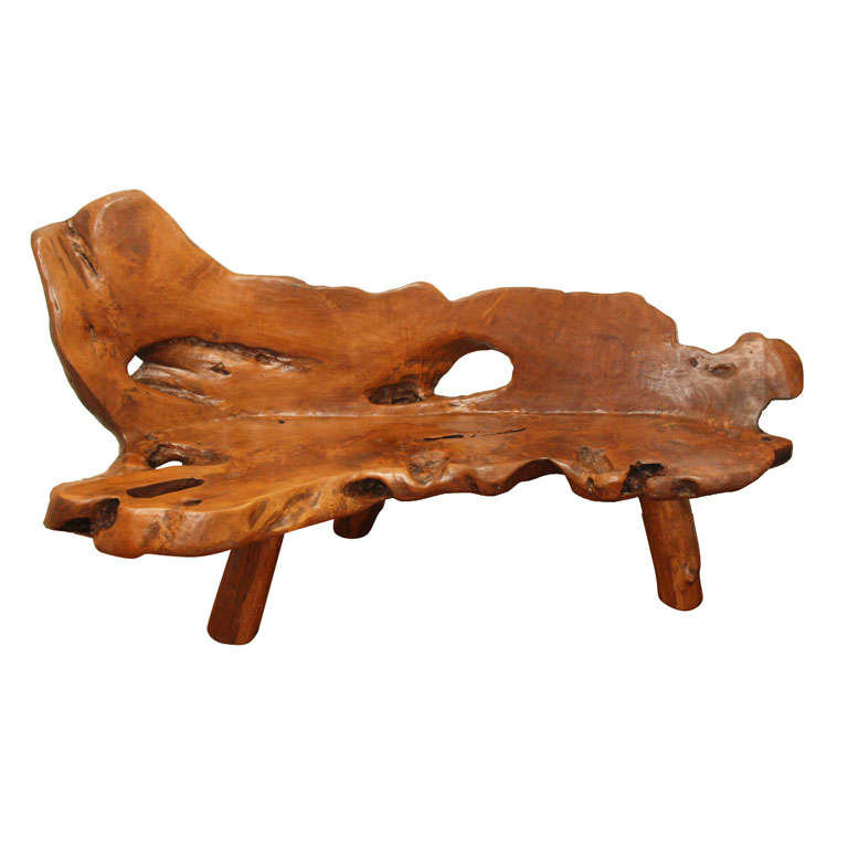 Magnificent Nakashima Style Root Wood Bench at 1stDibs