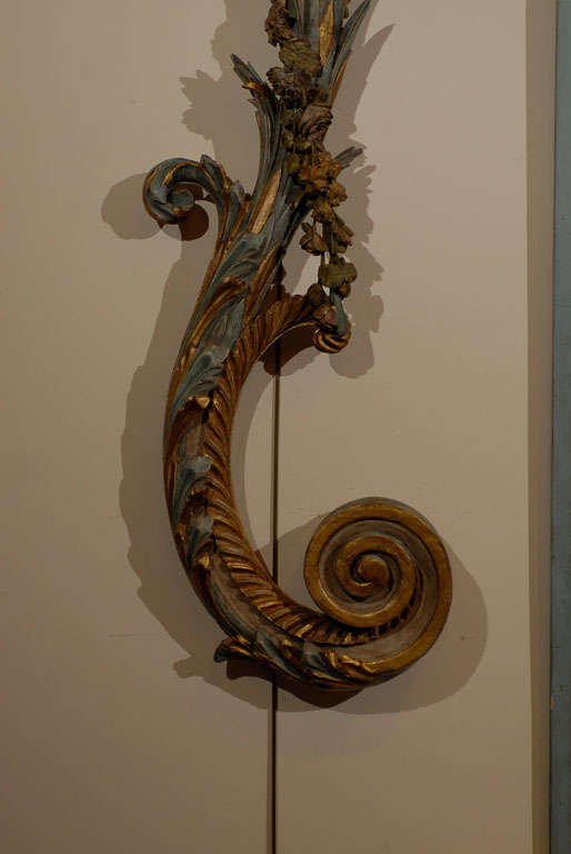 Pair of Large Continental Architectural Scroll Carvings at 1stDibs