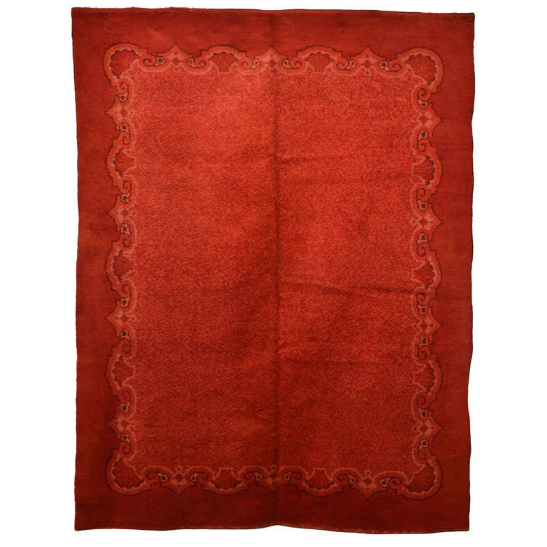 Antique Jugendstil Red Ground Wool Rug Circa 1910 For Sale at 1stDibs