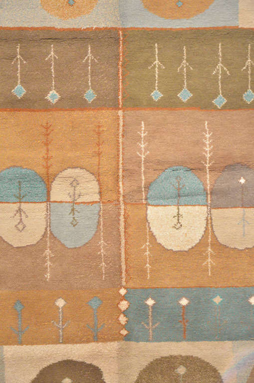 Vintage Garden Design Rug Monogrammed Eva Nemeth, 1970's For Sale at ...