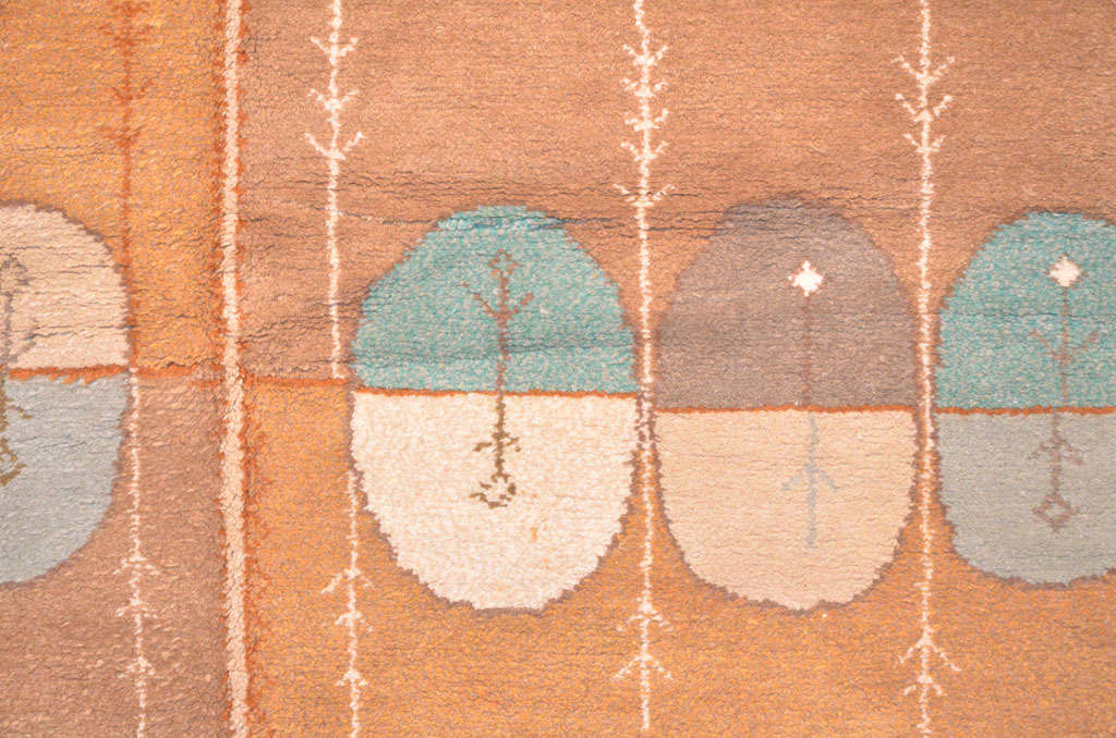 Vintage Garden Design Rug Monogrammed Eva Nemeth, 1970's For Sale at ...