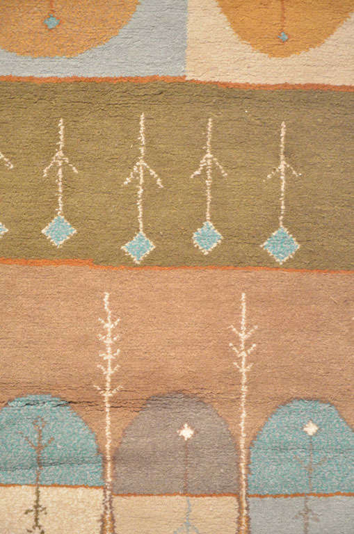 Vintage Garden Design Rug Monogrammed Eva Nemeth, 1970's For Sale at ...