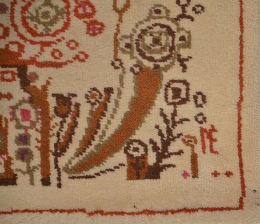 Vintage Tree Of Life Design Rug Monogrammed Eva Nemeth, 1970's at ...
