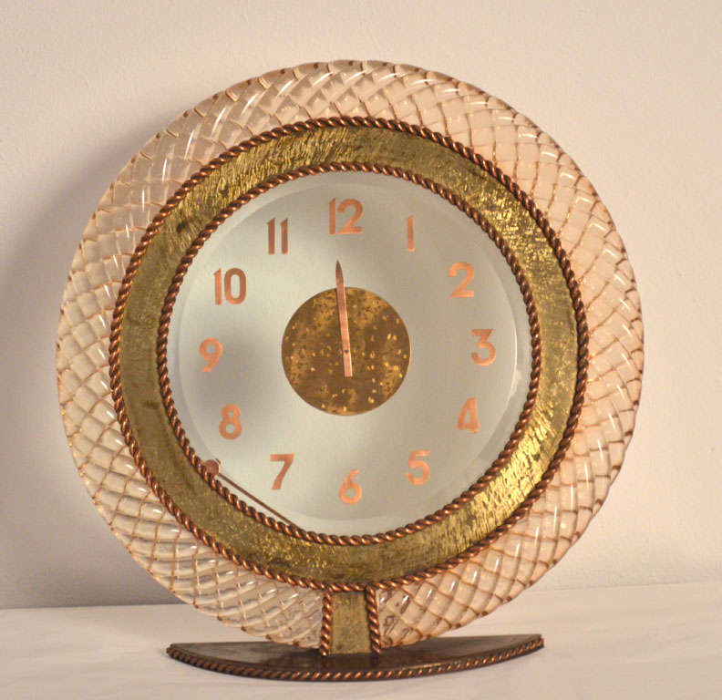 Barovier and Toso table-clock, 1940's. at 1stDibs