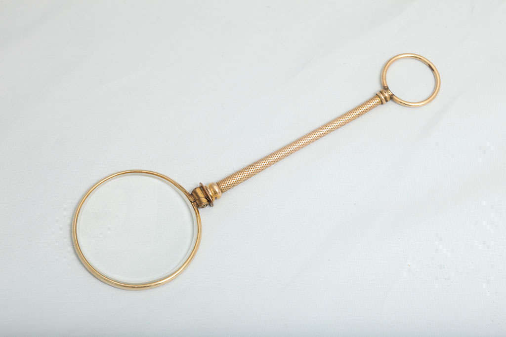 Edwardian 9-Carat Gold Magnifying Glass at 1stdibs