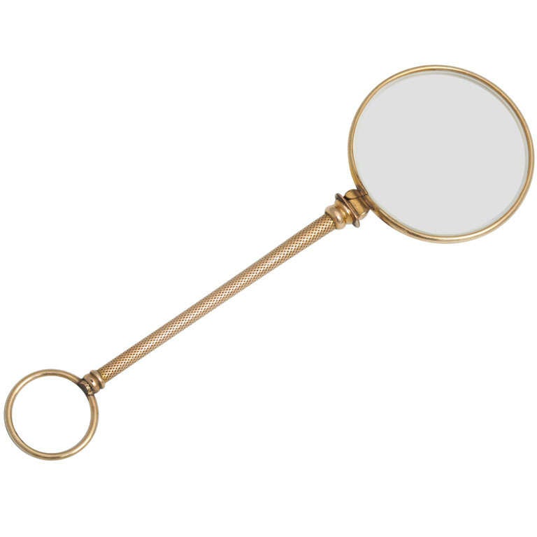 Edwardian 9-Carat Gold Magnifying Glass at 1stDibs | magnifying glass gold