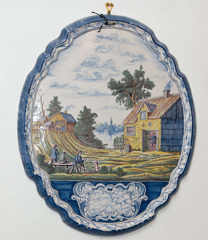 Pair Of Polychrome Delft Plaques at 1stDibs
