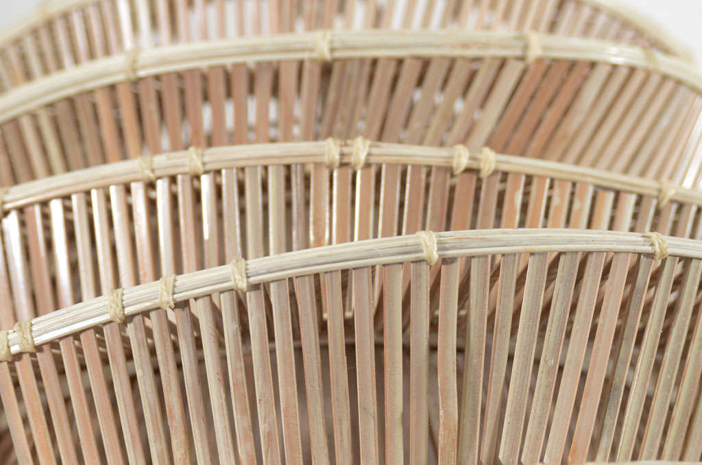 Thai Whitewash Bamboo "Bee Hive" Light For Sale at 1stDibs