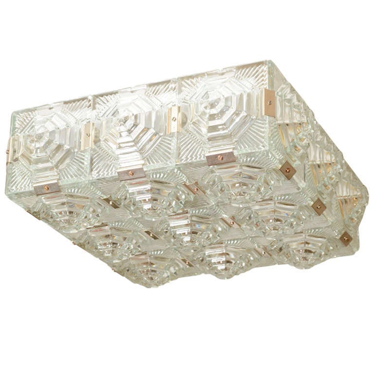 Facet Cut-Glass Tile Ceiling Fixtures by Kalmar at 1stDibs