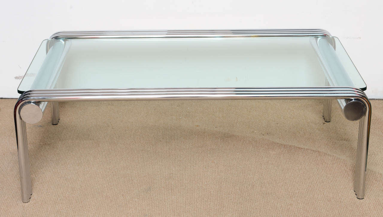 Mid-Century Tubular Chrome and Glass Coffee Table at 1stDibs | tubular ...