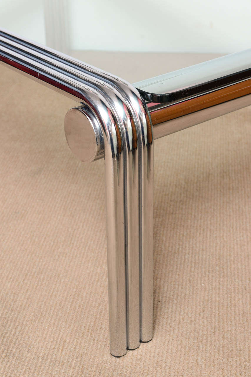 Mid-Century Tubular Chrome and Glass Coffee Table at 1stDibs | tubular ...