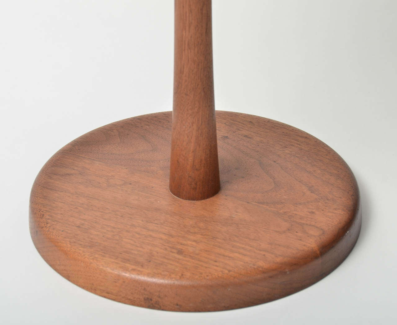 Stylish Pair Marshall Studios Walnut and Tile Pedestal Tables at 1stDibs