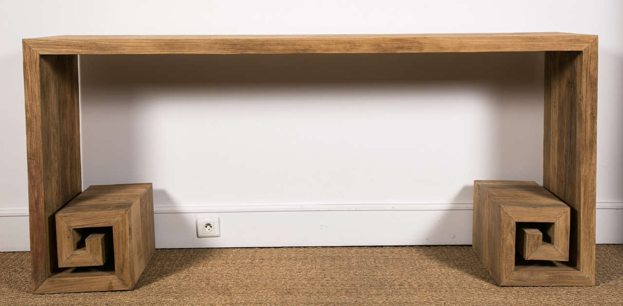 20th Century Scroll Legs Chinese Console Table For Sale at 1stDibs