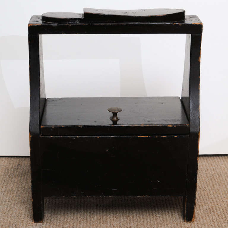 Antique black shoe-shine box at 1stDibs | shoe shine box antique ...