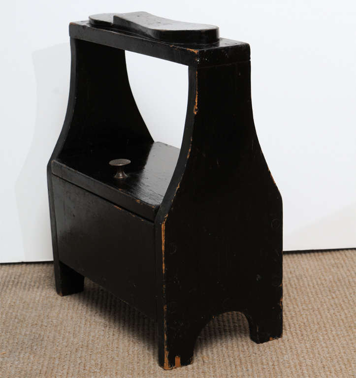 Antique black shoe-shine box at 1stDibs | shoe shine box antique ...