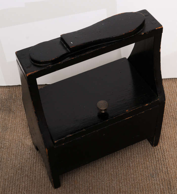 Antique black shoe-shine box at 1stDibs | shoe shine box antique ...