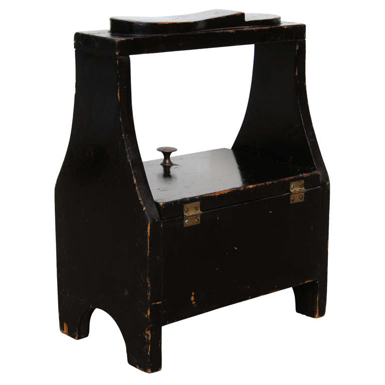 Antique black shoe-shine box at 1stDibs | shoe shine box antique ...