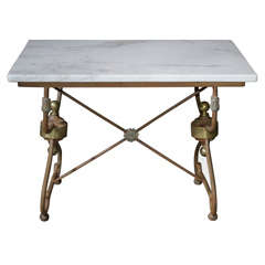 French Marble Top Butcher/Pastry Table at 1stDibs