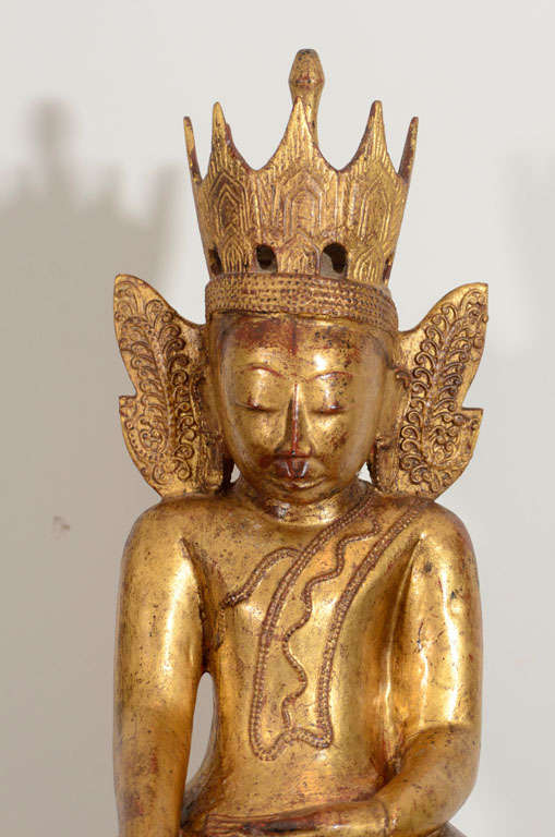 Seated Crown Buddha in Royal Attire at 1stDibs