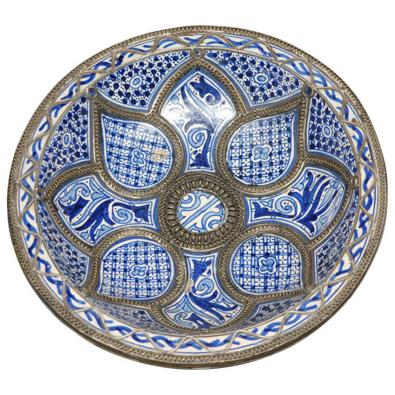 Moroccan Ceramic Plate from Fez at 1stDibs